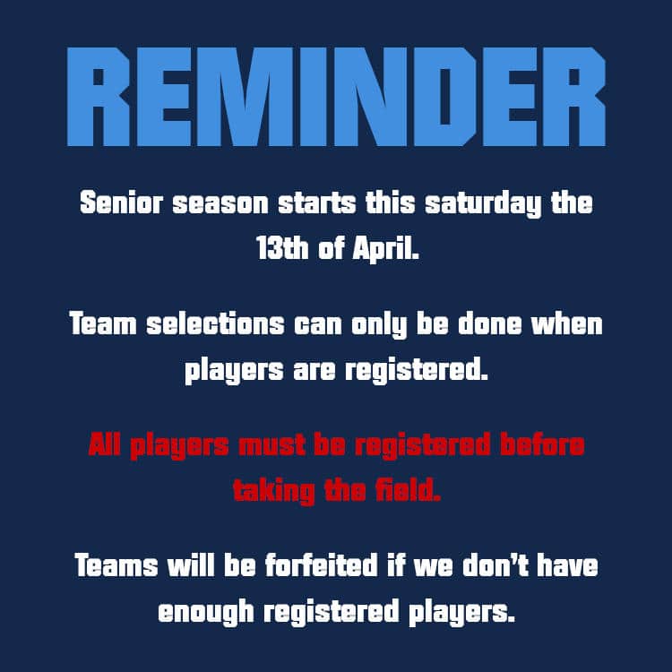 Reminder All Players Must Register – Cheltenham Rustlers Baseball Club