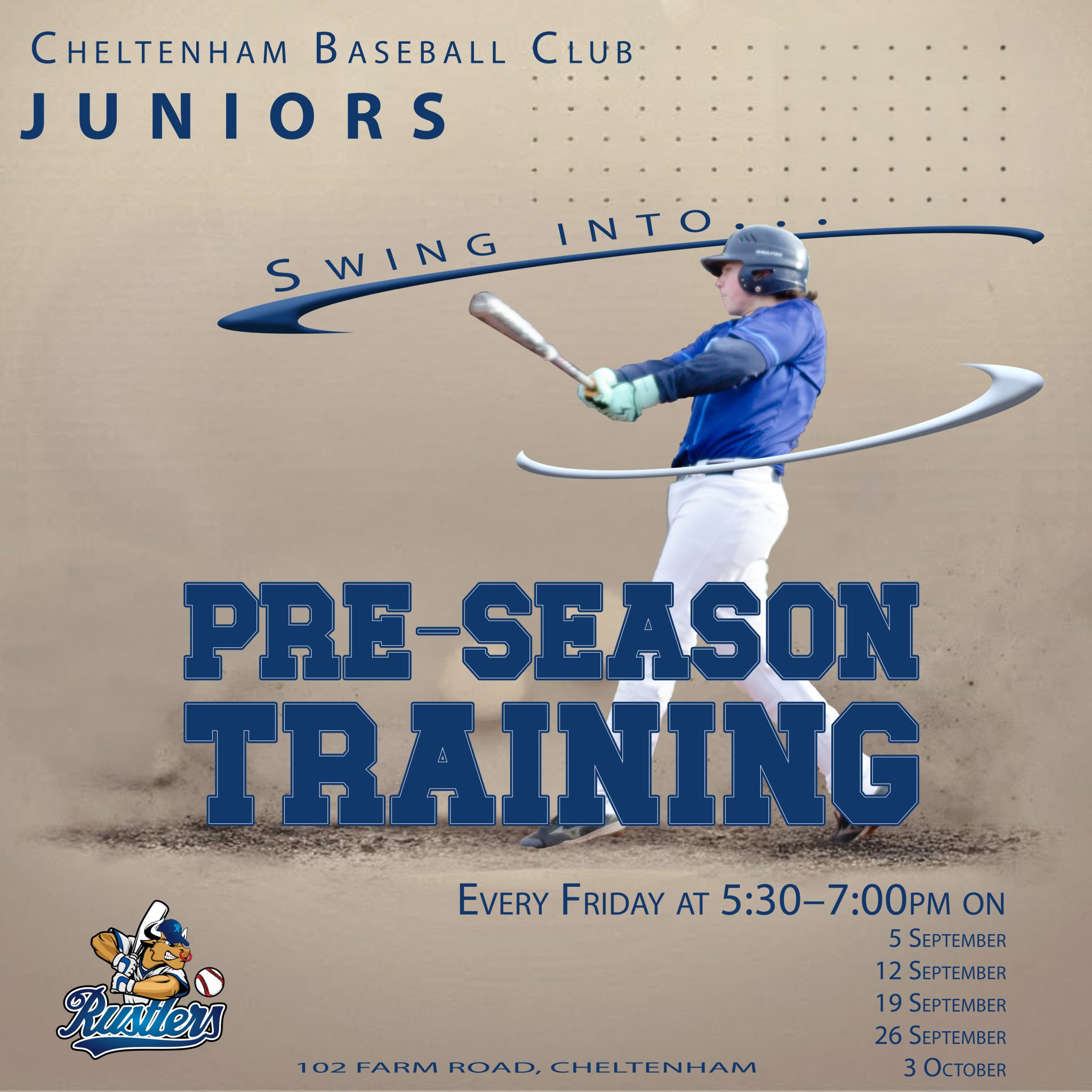 Juniors Pre-Season Training – 5 Sep – Cheltenham Rustlers Baseball Club